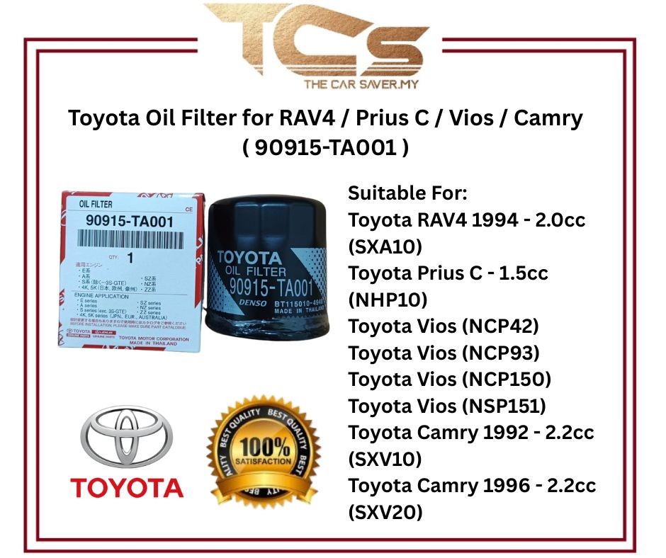 Toyota Oil Filter for RAV4 / Prius C / Vios / Camry ( 90915-TA001 ...