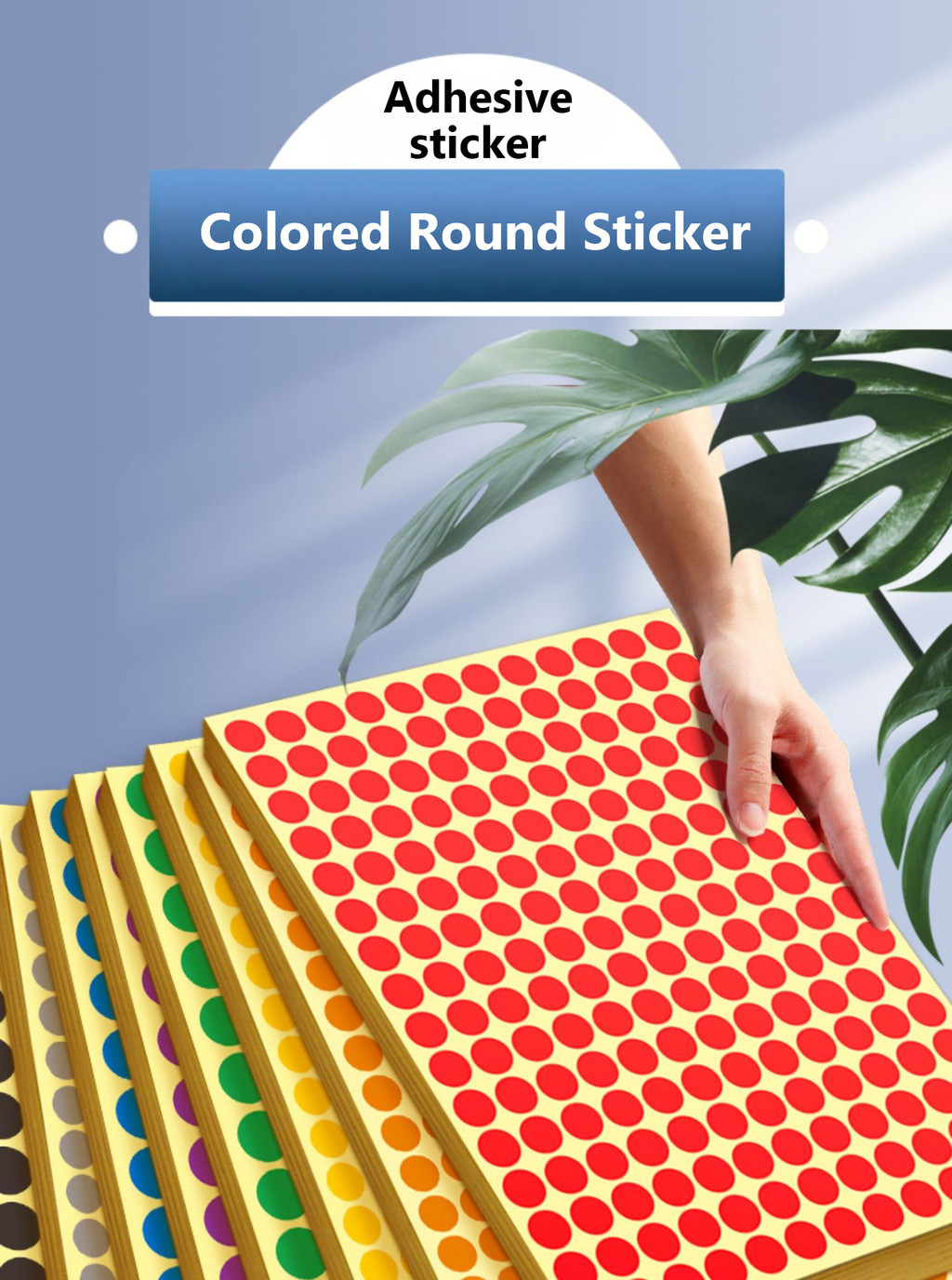 10 Sheets Mix Color Dot Sticker Self Adhesive Stationery Sticker Round ...