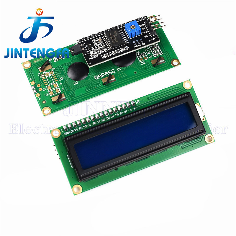LCD1602 1602 LCD Module Blue / Yellow Green Screen 16x2 Character LCD Display PCF8574T PCF8574 ...
