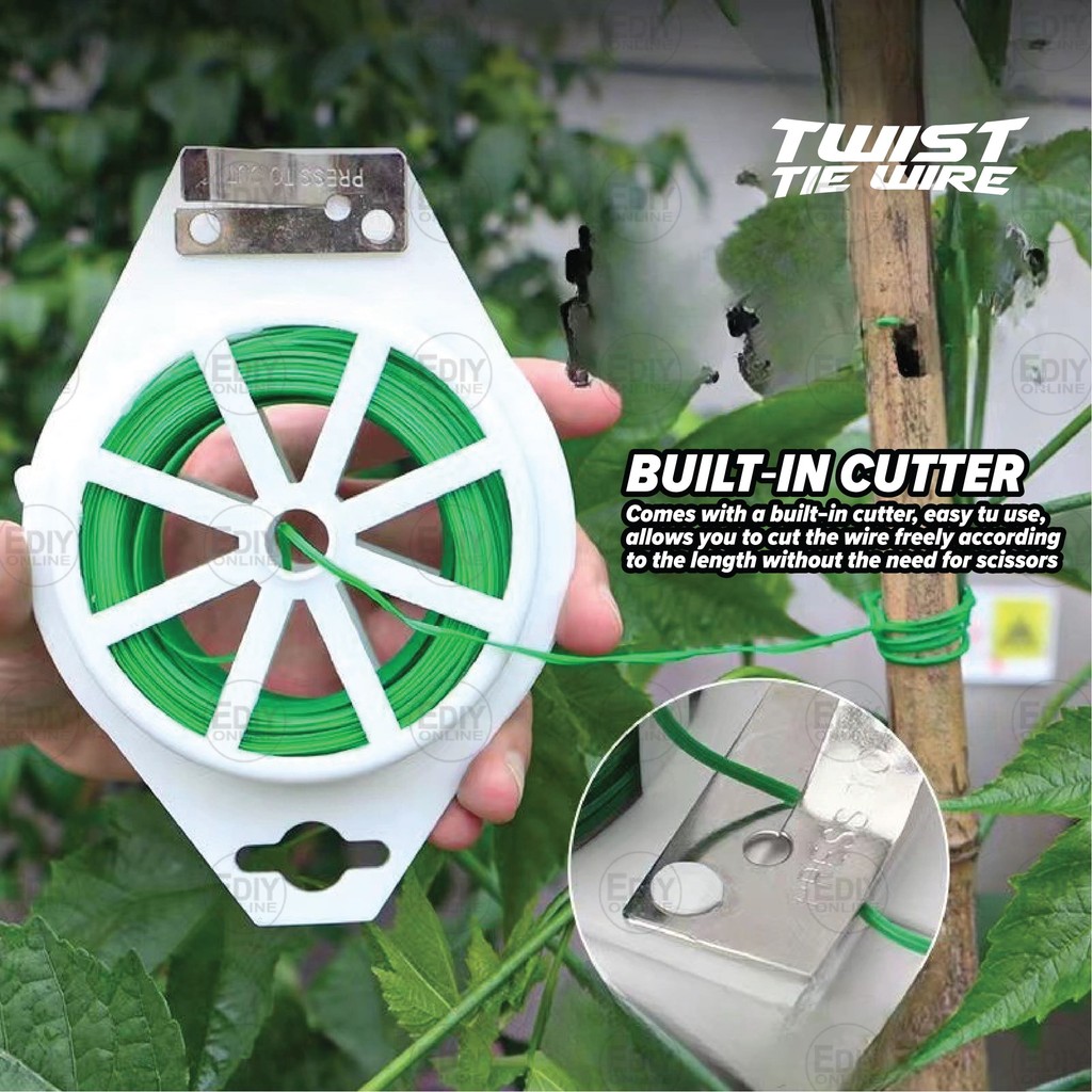 200m Twist Tie Cutter Pengikat Bunga Telur Dawai Hijau String Rope 扎带 ...