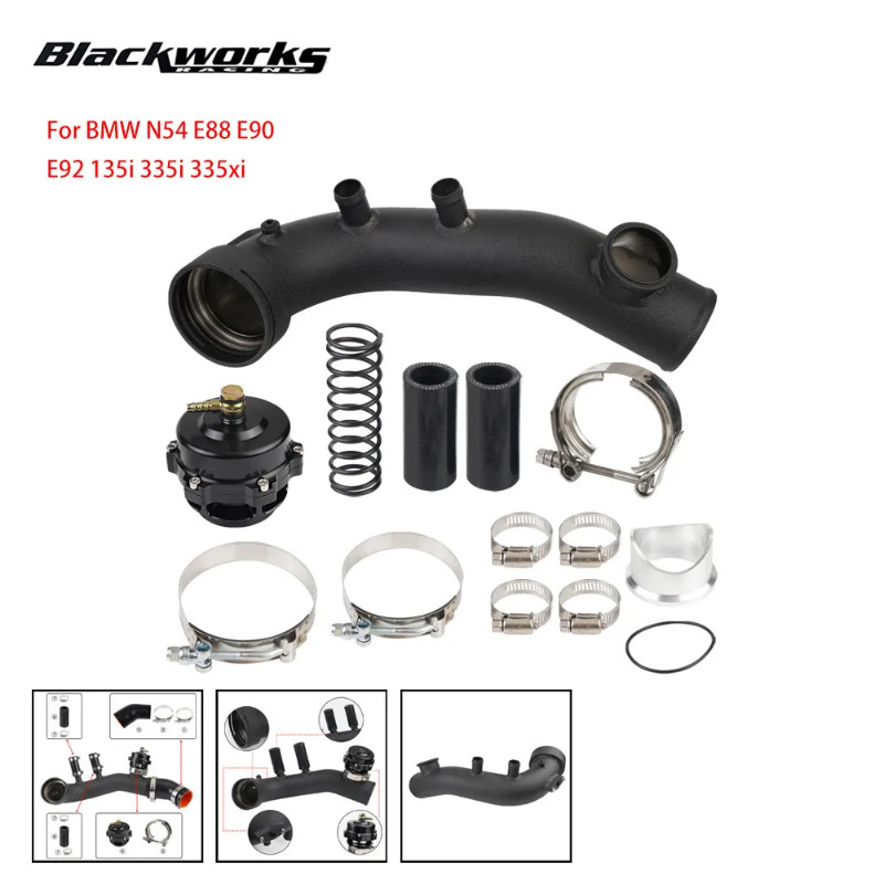 Air Inlet kit Turbocharge Pipe Cooling Kit Black 50mm pressure relief ...