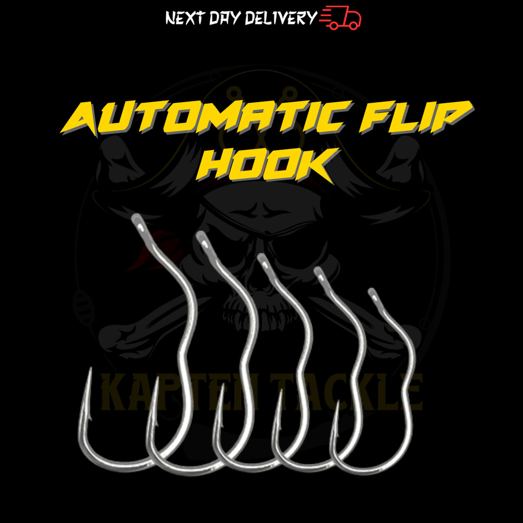 【KAPTEN】 10biji Auto Flip Hook Fishing Hook Automatic Flipping Mata ...