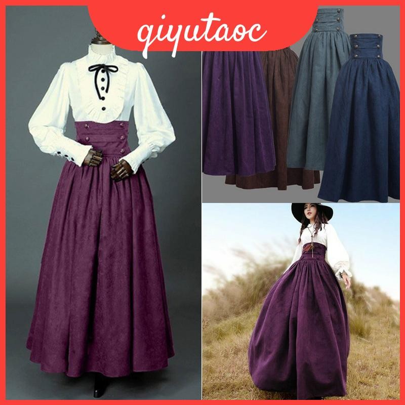Style Renaissance A-line Skirt Retro Victorian For Women Costume ...