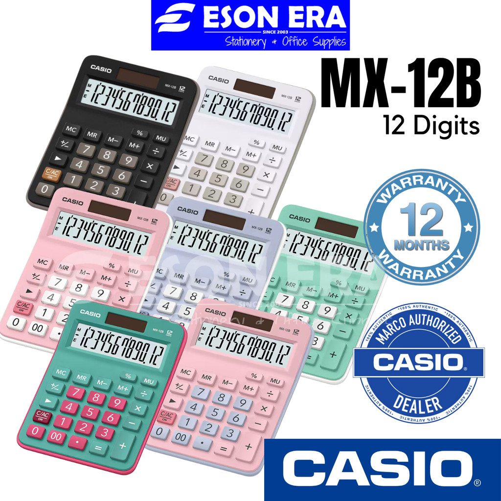 Casio Calculator 12 Digits MX-12B Desk Calculator | Shopee Malaysia