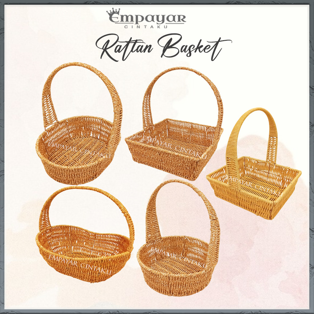 S/M/L HIGH QUALITY RATTAN BASKET/BAKUL BUNGA/RAGUL HANTARAN/FLOWER ...