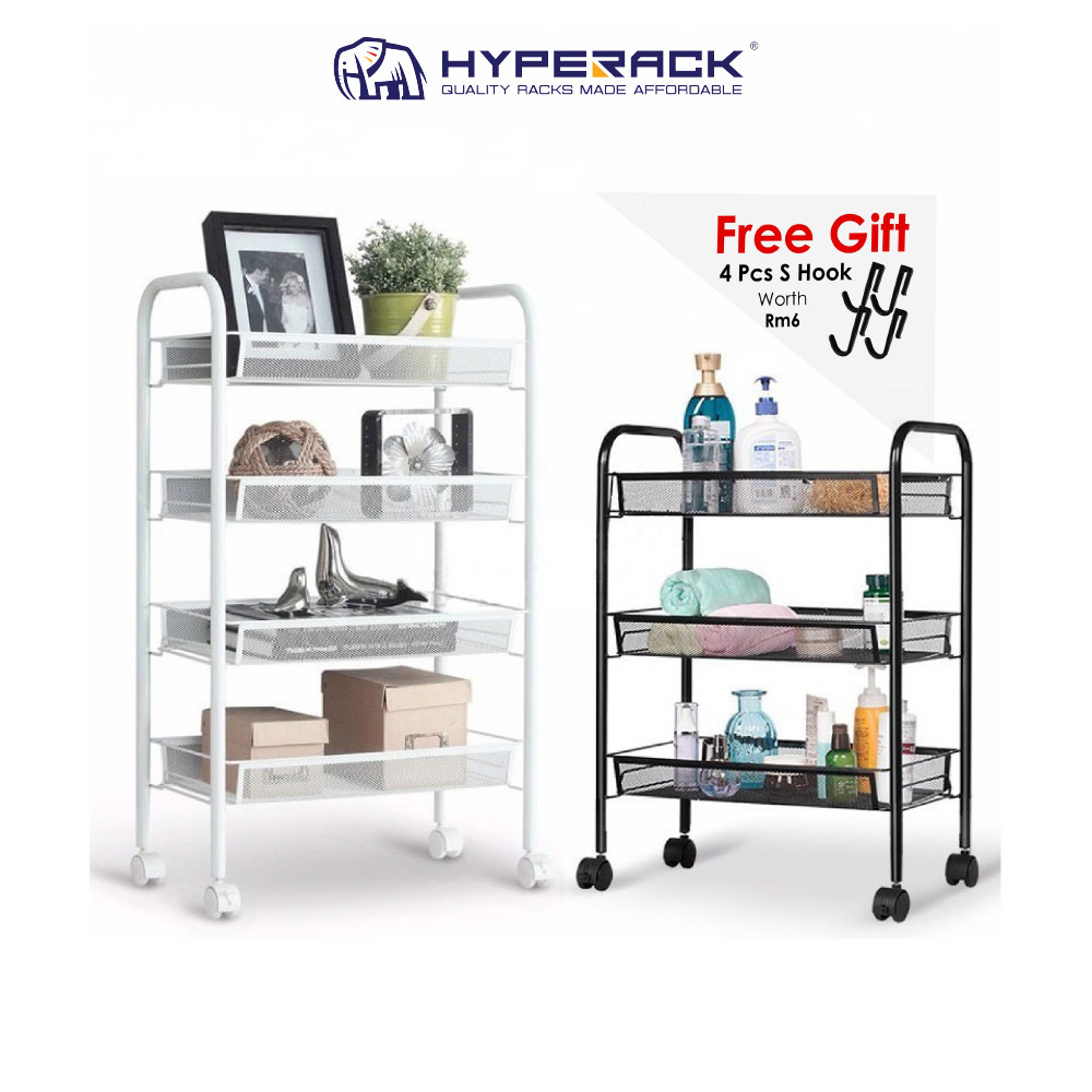 HYPERACK ™️ [Ready Stock] Trolley Rack Metal Steel Trolley Storage Rack ...