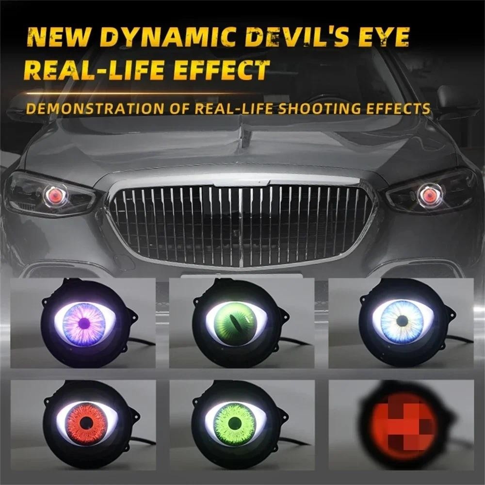 1Pair LED Dynamic Devil Eyes Lights 12V-36V Car Headlight Retrofit Eyes ...
