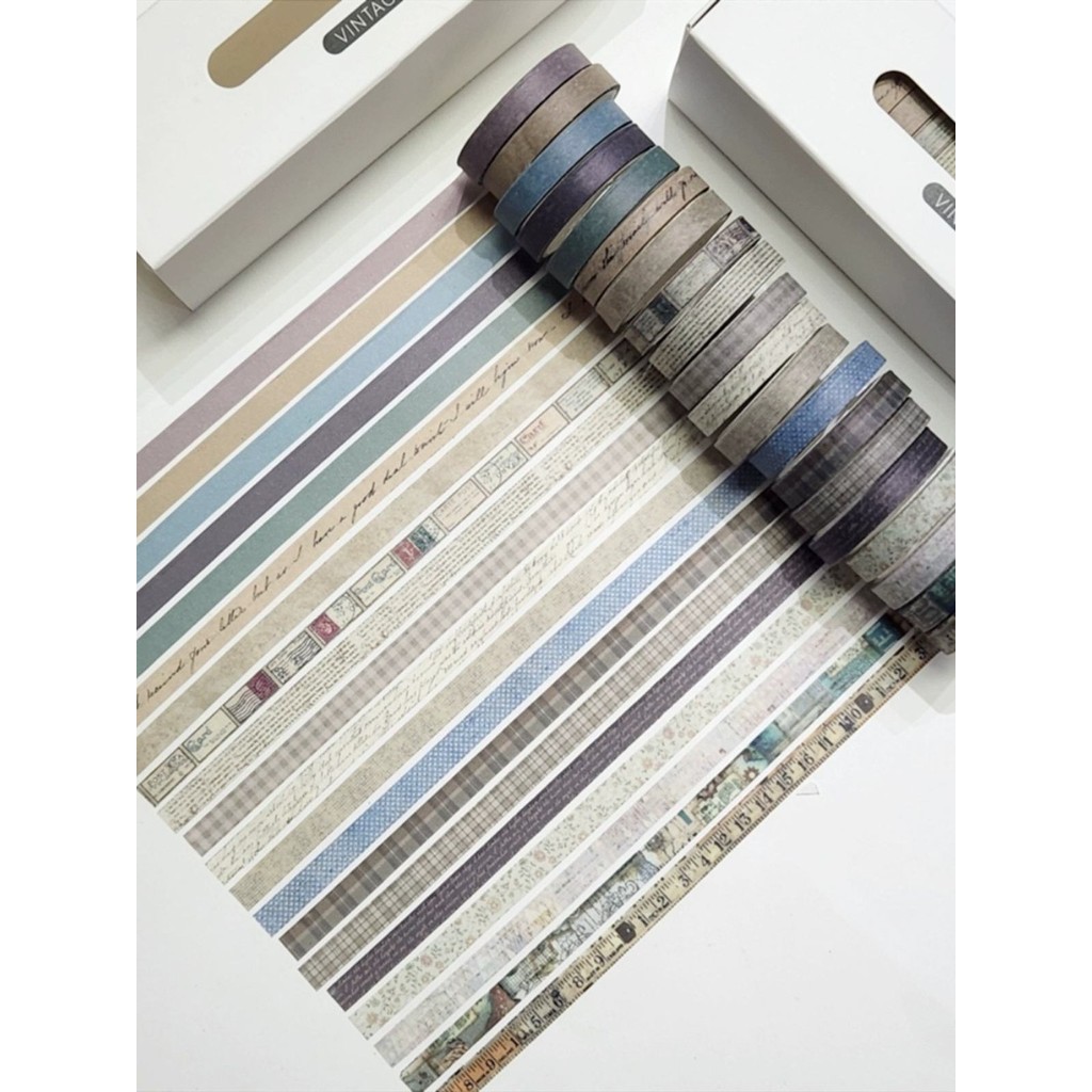 20 Rolls Of Fine Retro Japanese Paper Tape Box Combination Dividing ...