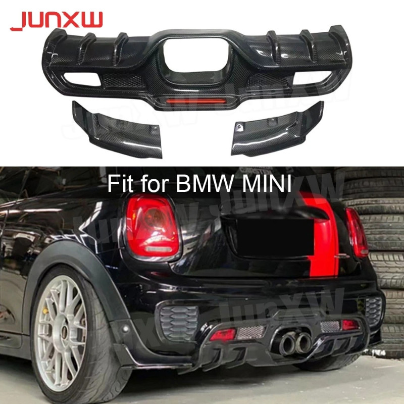 LED Light Rear Diffuser Bumper Chin Spoiler With Splitters Lips Bodykit ...