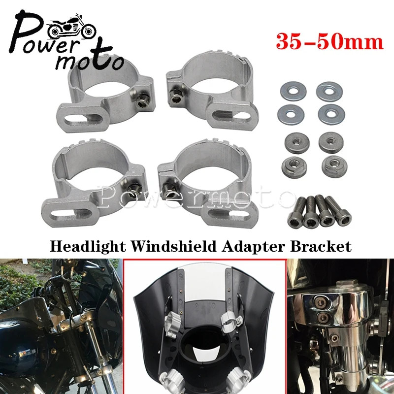 1 Set Motorcycle Headlamp Fairing Clamp Headlight Windshield Adapter ...