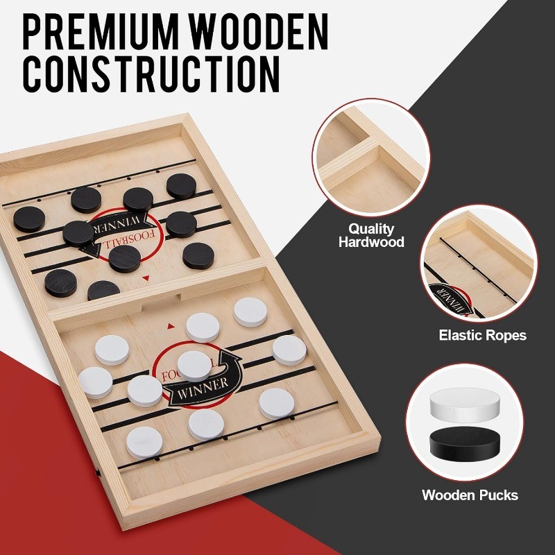 Oversized Wooden Quick Sling Hockey Game – Super Sling Hockey Table for ...