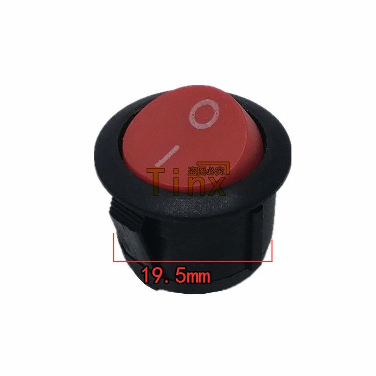 Round Switch Push Button 2/3 Pins 2 Gears Red Rocker Switch KCD1-105 ...