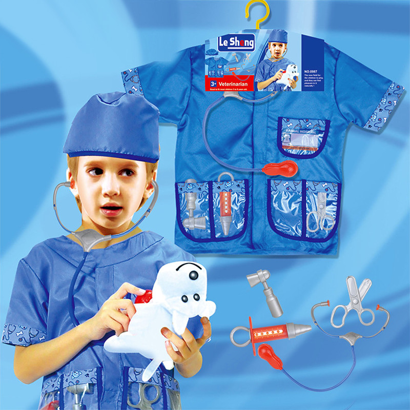 Nurse Doctor Cosplay Costume For Kids Girl Boy Occupation Surgical Gown ...