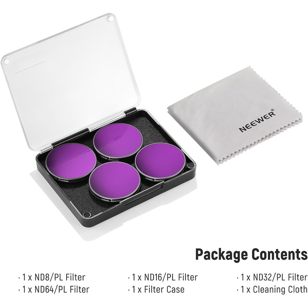 NEEWER Filters Set for DJI Osmo Action 3/4/5 Pro, CPL ND ND1000 ND/PL ...