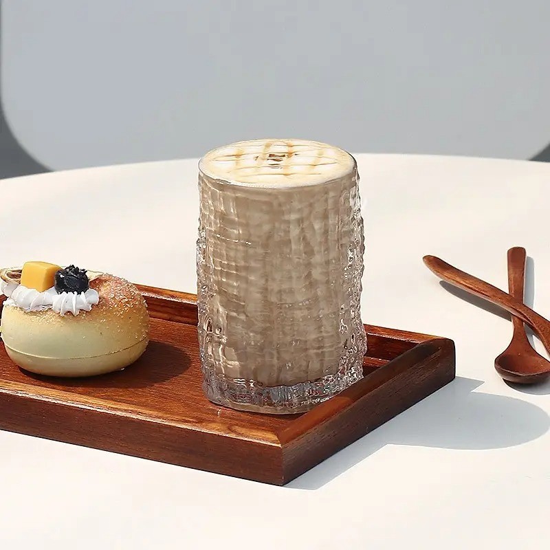 Tree Bark Design Glass Cup Highball Glass 340ml Lowball Glass 260ml Ins ...