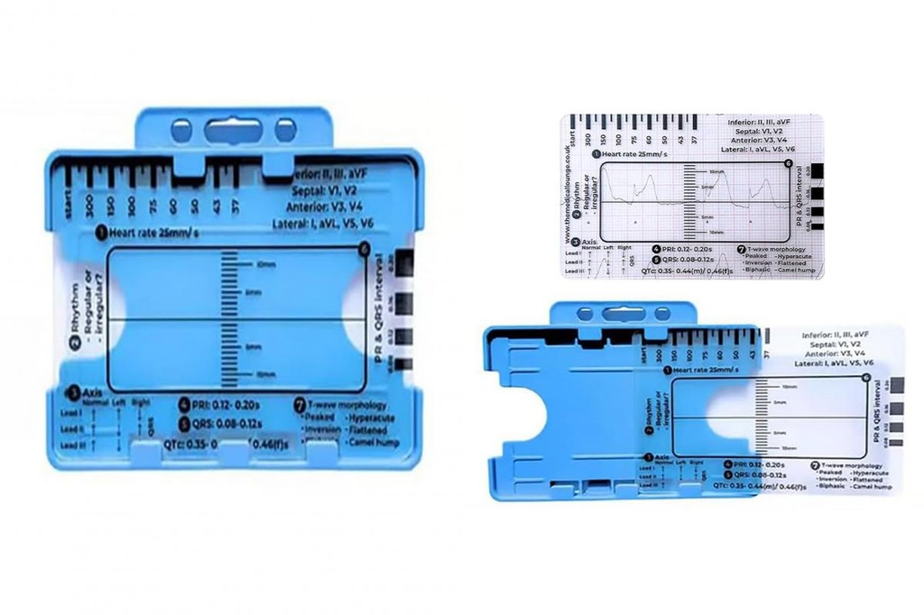QG Ekg Interpretation Tool Ekg Reference Card Transparent Ekg Caliper ...