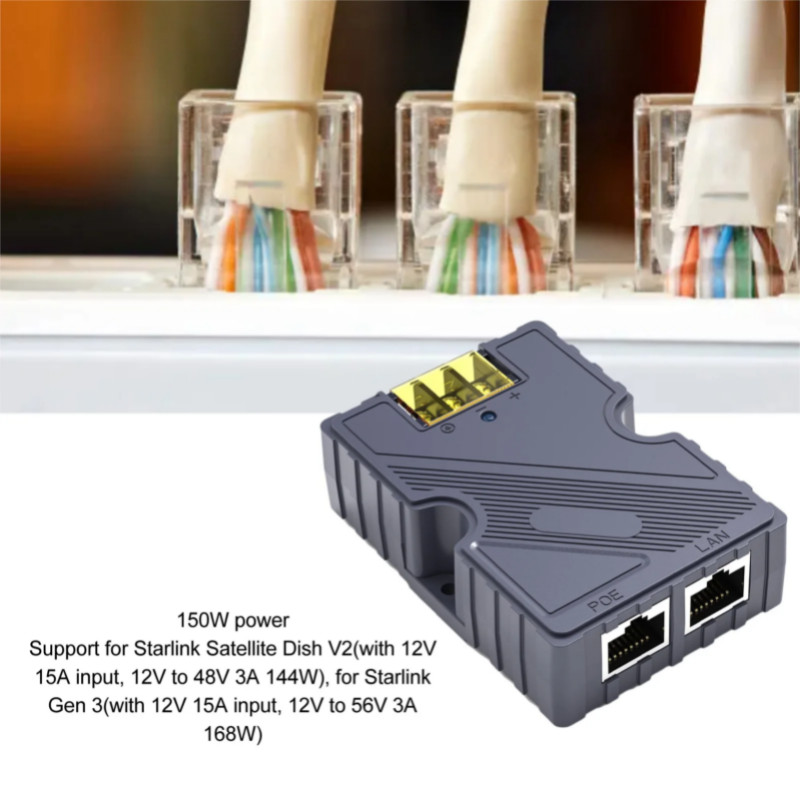 PoE Injector 4857V 3A GigE Passive ABS Surge ESD Protection 150W with ...