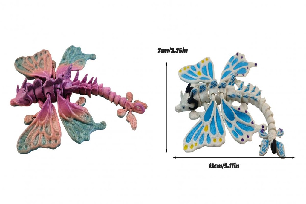 Butterfly Wings Dragon Figure 3d Printed Dragon Figurine Articulated ...