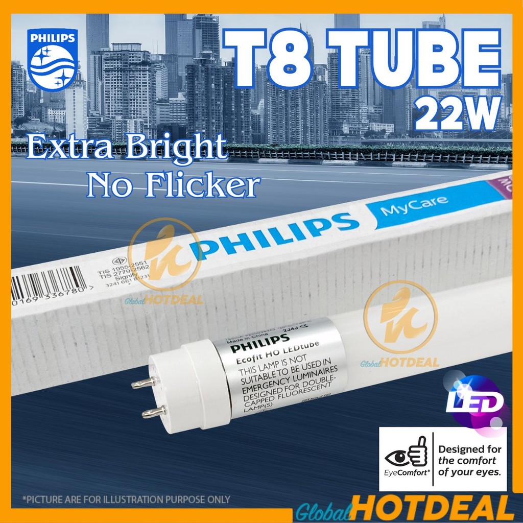 Philips T8 4Ft EcoFit LED Tube 22W Daylight Lampu Kalimantang LED Lampu Siling Ceiling Light ...