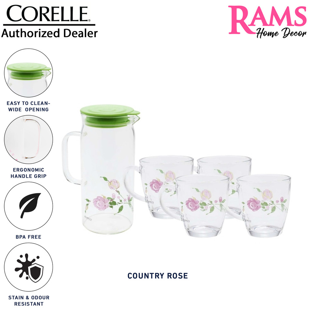 Corelle 5 Pcs Vitrelle Tempered Glass Coordinates Water Drink Set / Set ...