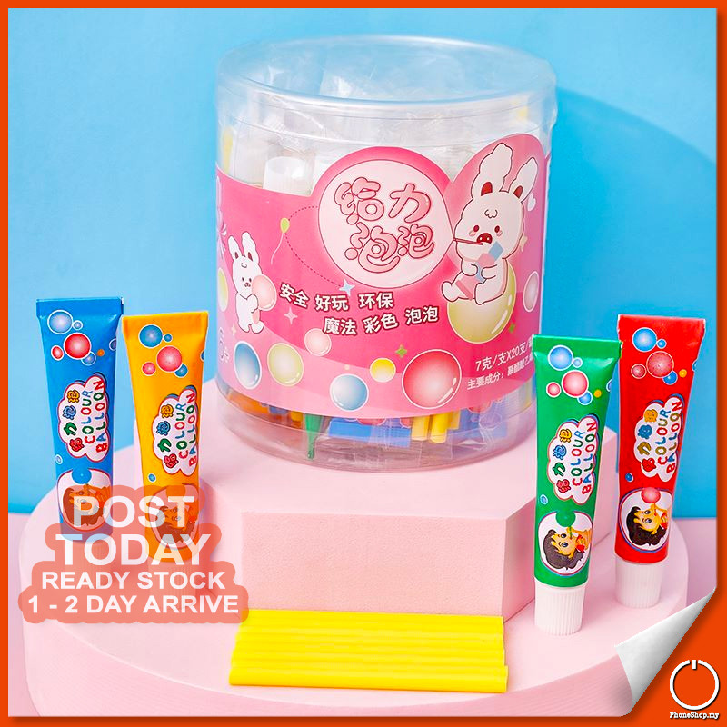 𝐉𝐎𝐘𝐅𝐔𝐋 𝐖𝐇𝐈𝐑𝐋 20Pcs/Set Color Bubble Gum Blowing Balloons Glue Bubbles ...
