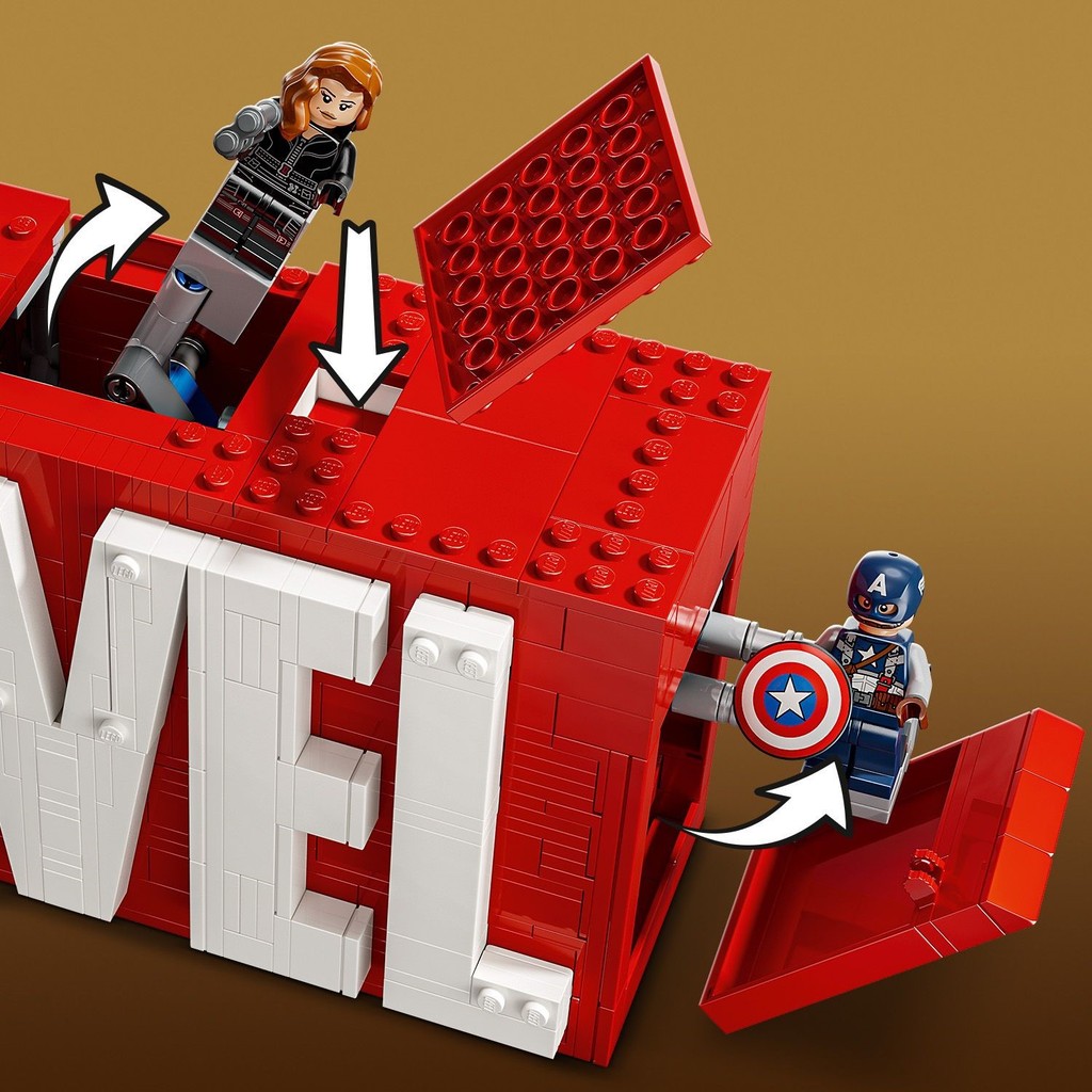 LEGO 76313 Marvel Super Heroes MARVEL Logo & Minifigures Building Toy ...