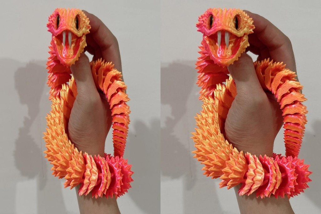 Dynamic Pose Snake Model 3d Printed Snake Ornament Flexible Fidget ...
