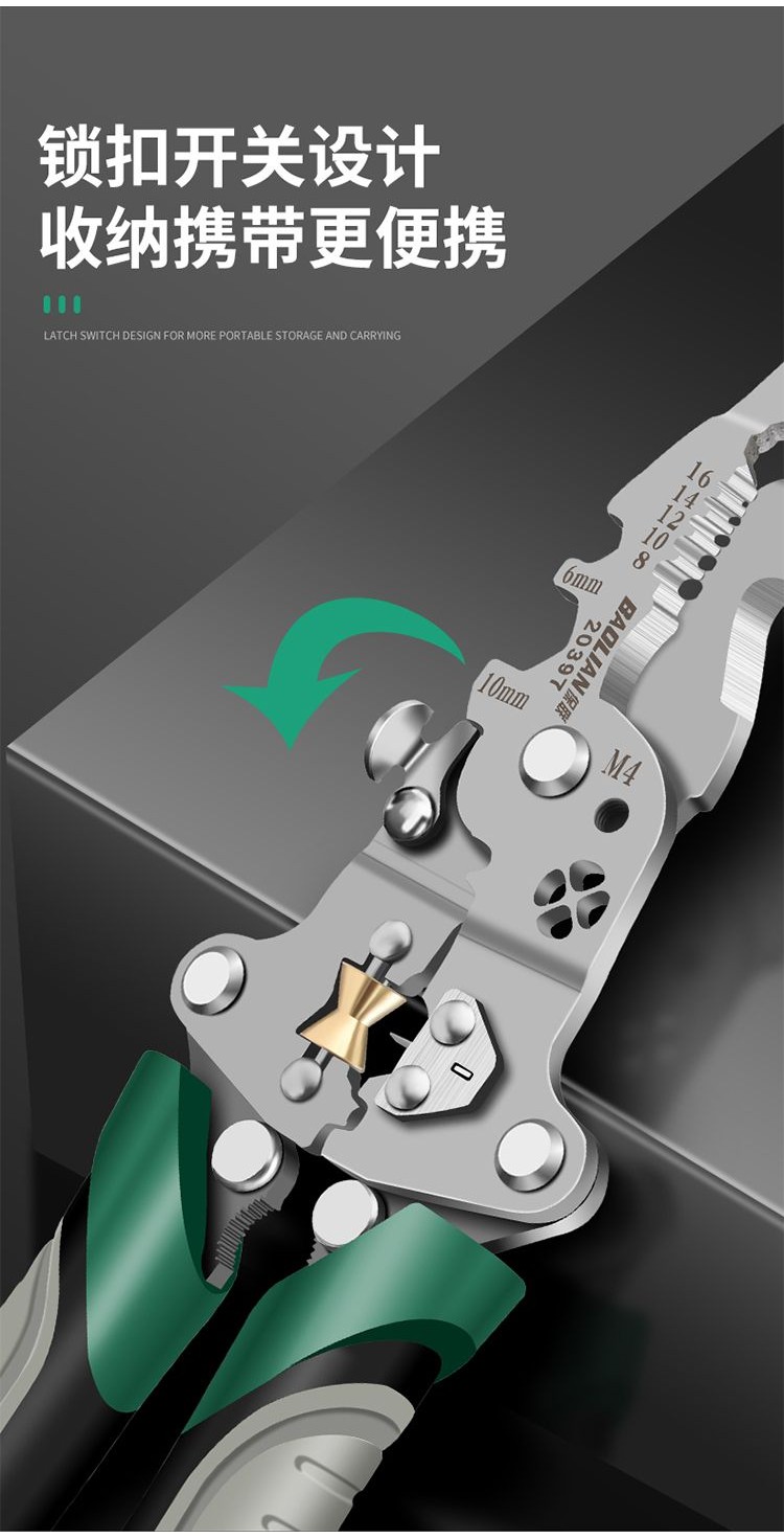 Foldable Multifunction Wire Stripper Piler Wire Cutter Crimping Tool ...