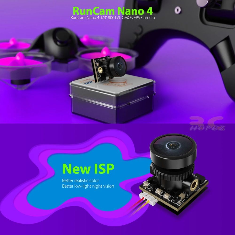 RunCam Nano 4 1/3'' CMOS 800TVL FPV Camera 14x14x14mm XJ563 | Shopee ...