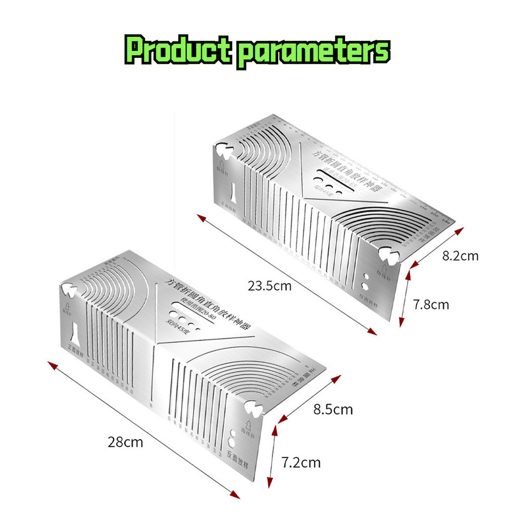 Multifunctional Angle Arc Marking Ruler Multi-Drawing Ruler Square Tube ...