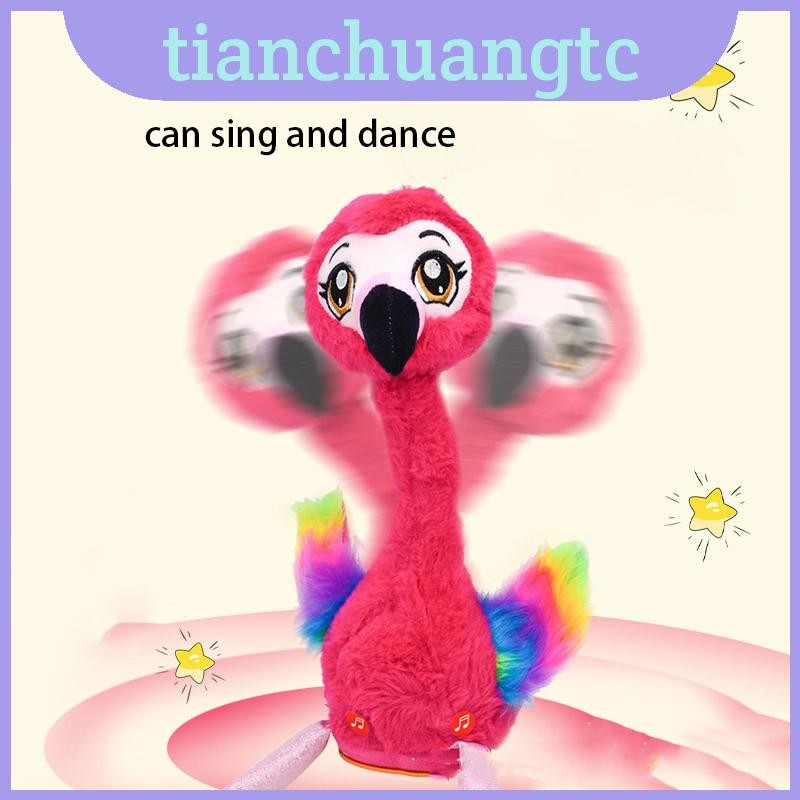 Singing 35cm Flamingo Plush Toy Interactive Gift Birthday | Shopee Malaysia