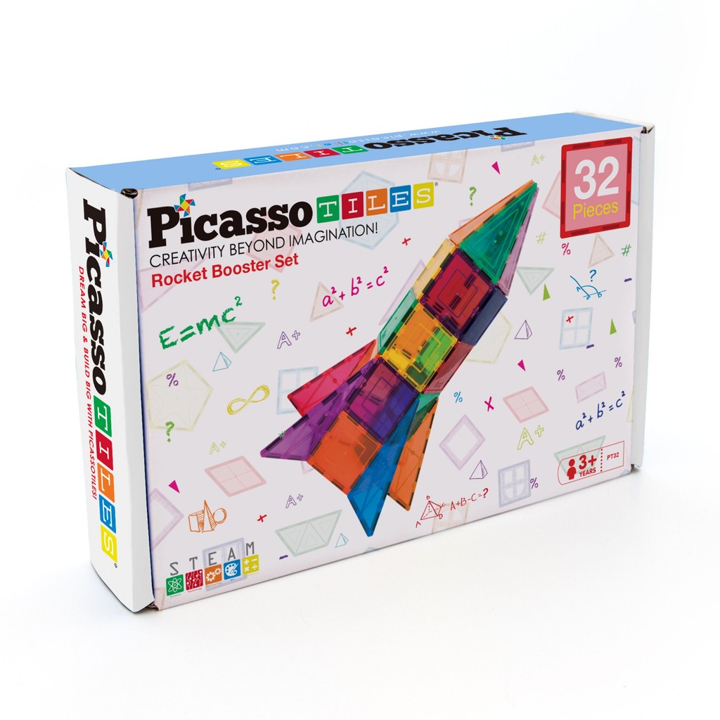 Picasso Tiles 32pcs Magnetic Tiles Rocket Set | Shopee Malaysia