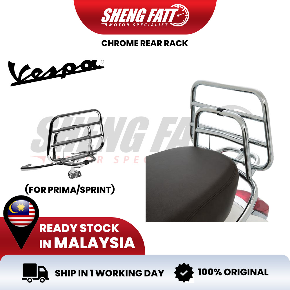 VESPA CHROME REAR RACK PRIMA/SPRINT Original Accessory for Stylish ...