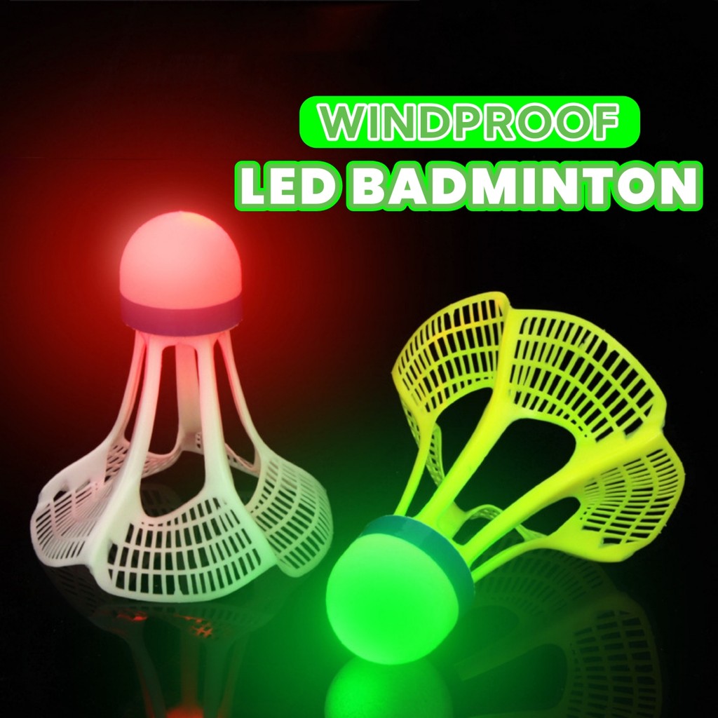 (WINDPROOF) Nylon Badminton Ball With LED Lights Super Resistant ...