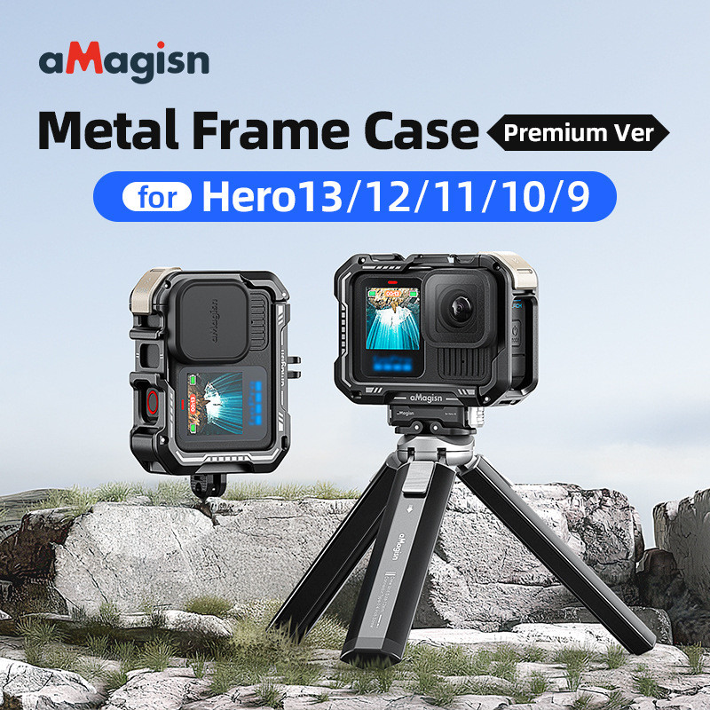 AMAGISN Horizontal-Vertical Aluminium Protective Frame for GoPro HERO9 ...