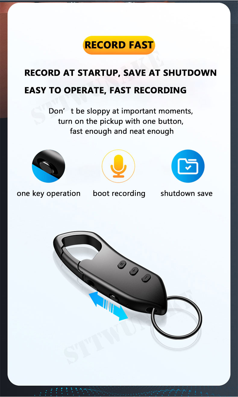STTWUNAKE Mini Voice Activated Recorder Spy Digital Audio Recording ...