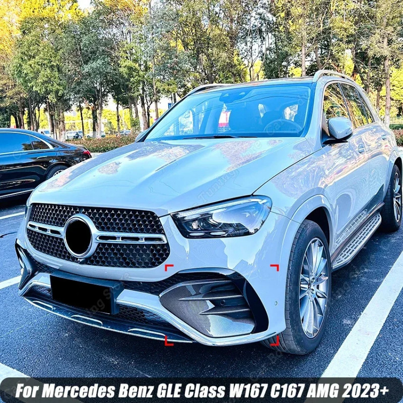 Front Bumper Trim Splitter Canards Air Vent Fin For Mercedes Benz GLE Class W167 C167 GLE450 ...