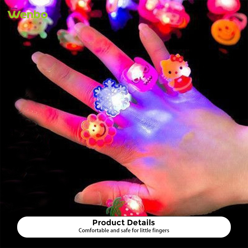 Wenbo Glowing Soft Rubber Rings LED Light Up Finger Toys Cute Cartoon ...