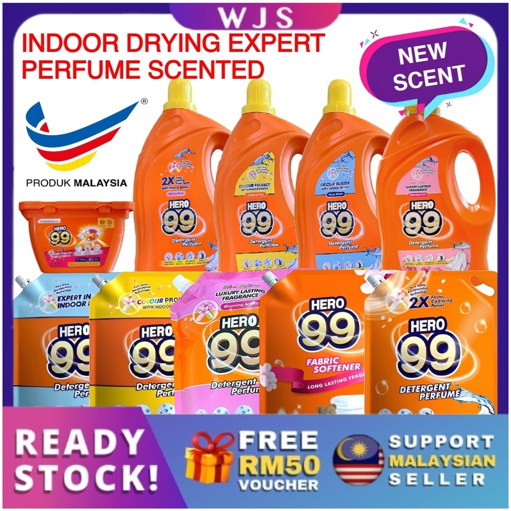 🇲🇾FREE RM50 VOUCHER🎁MLQ HERO 99 Liquid Detergent Perfume Fabric ...