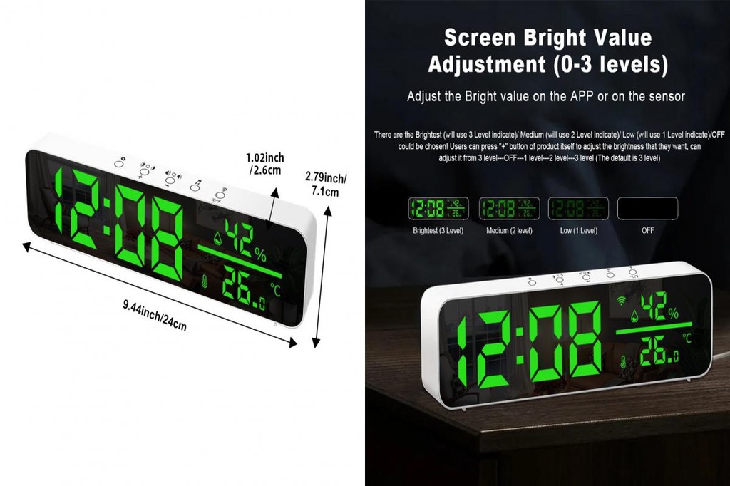 App Controlled Clock Easy-to-read Digital Clock Smart Wi-fi Led Digital ...