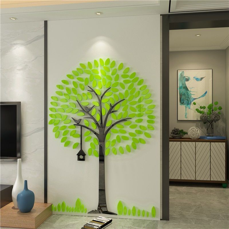Home Tree 3d Acrylic Three-dimensional Wall Stickers Living Room TV ...