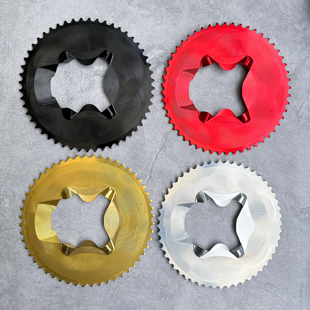 Road Bike Chainrings Set 2x12 speed Round for 110 BCD Shimano Asymmetric with Aero Cover R9200 ...