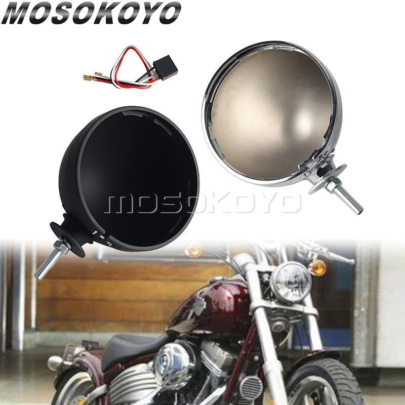 Dietz Type 7Inch Universal Headlight Bucket For Harley Chopper Bobber ...