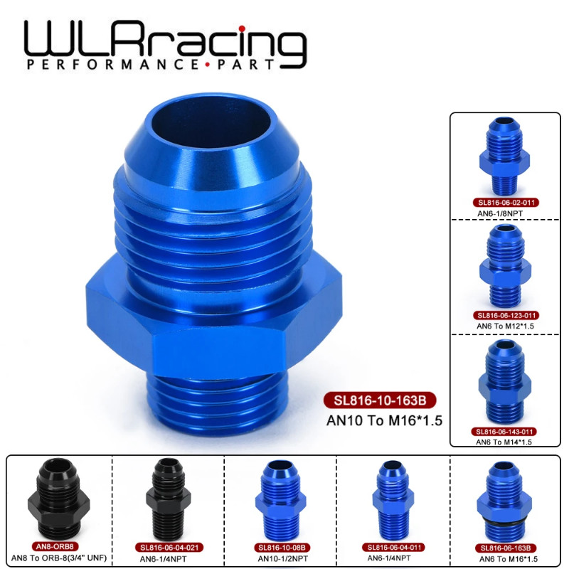 Male AN6 AN8 AN10 to 1/2 NPT 1/4 NPT 3/8NPT M10*1.5 M14*1.5 Straight Adapter Flare Fitting hose ...