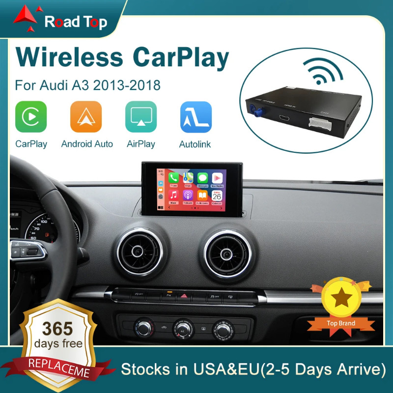 RoadTop Linux Wireless Apple CarPlay Android Auto Interface for Audi A3 ...