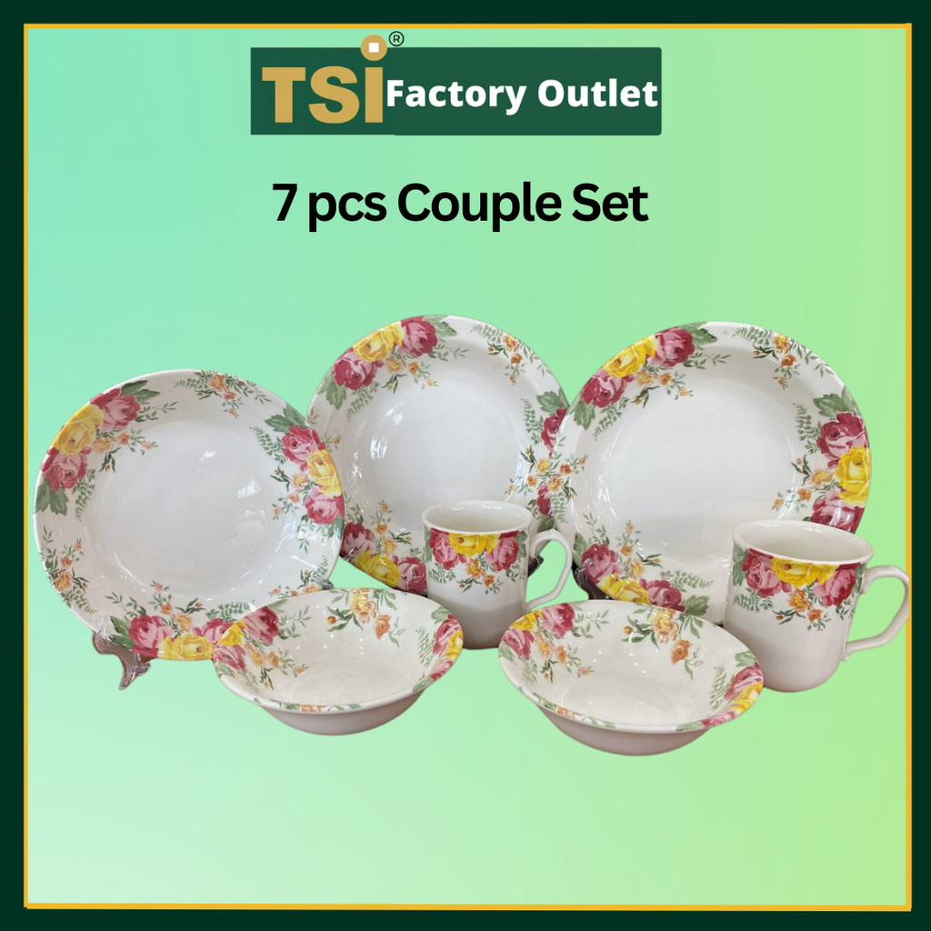 CLAYTAN 7 PCS COUPLE SET [2 PAX] Ceramic Set Pinggan Mangkuk Seramik ...