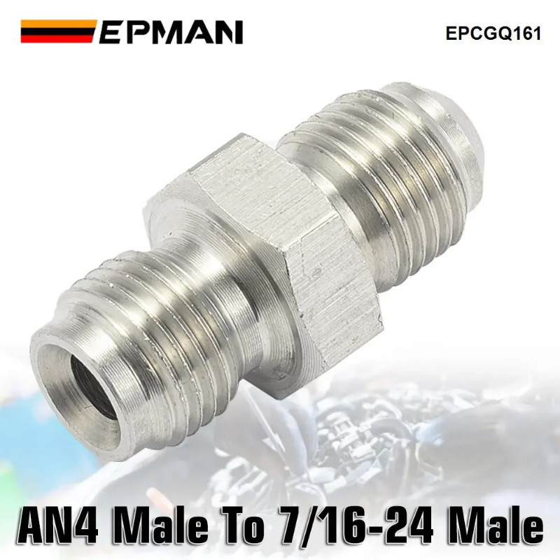 EPMAN Inverted Flare Fitting Turbo Oil Feed Adapter 7/16-24 To Male AN4 Stainless Steel 304 ...