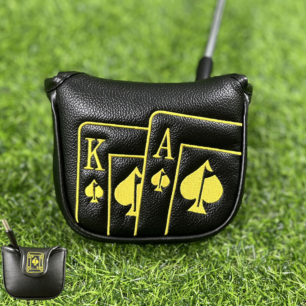 Golf Club Cover Playing Card Spade A Flat Right Angle Putter Cover ...