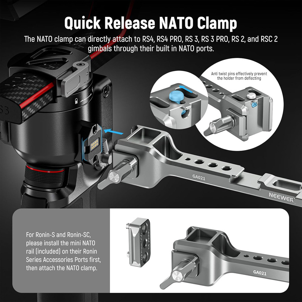 NEEWER Rotatable Field Nato Monitor Mount For RS Gimbal GA021 | Shopee ...
