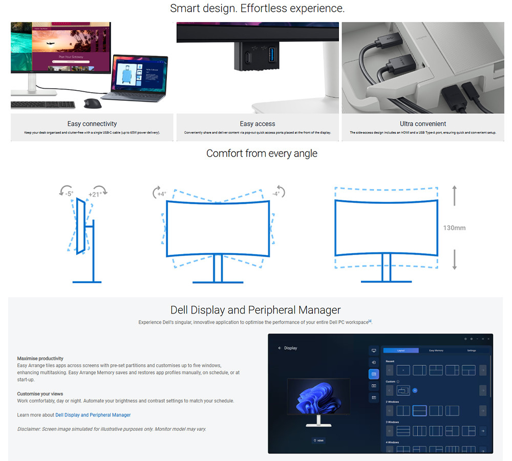 Dell S3425DW S3423DWC 34" WQHD 3440 x 1440 120Hz USB Type C Curved LED ...
